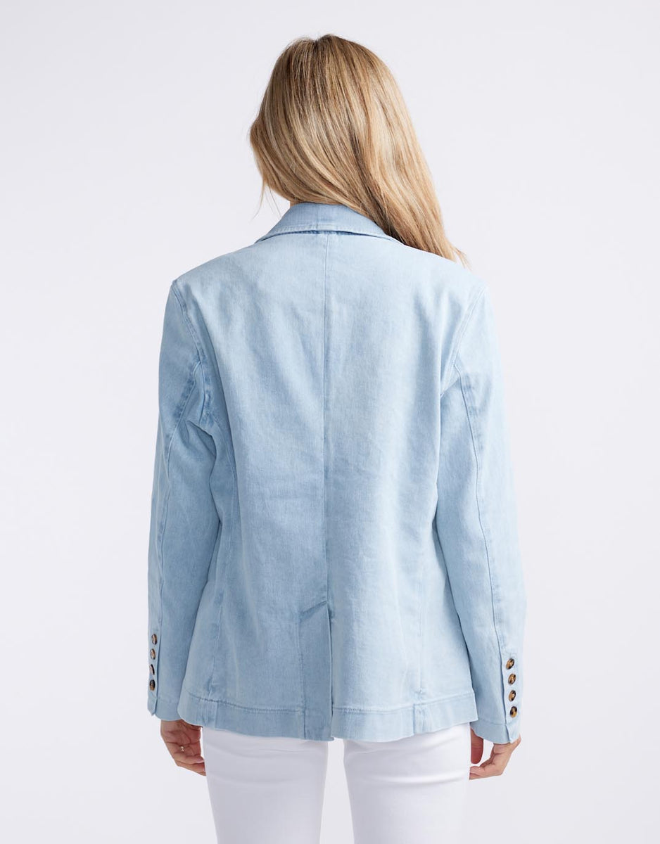 Buy Denim Blazer with Brooch - Light Wash Denim 365 Days for Sale ...