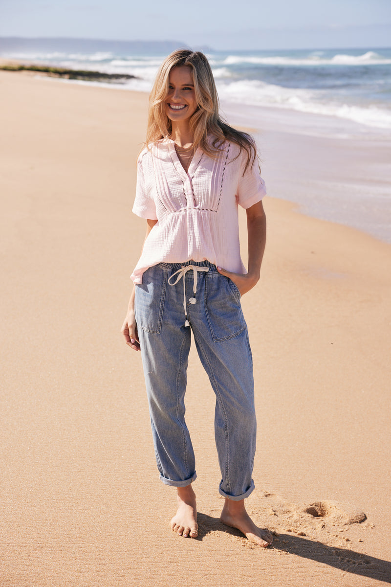 Buy Beach Comber Pant - Mid Wash White & Co. for Sale Online Australia ...