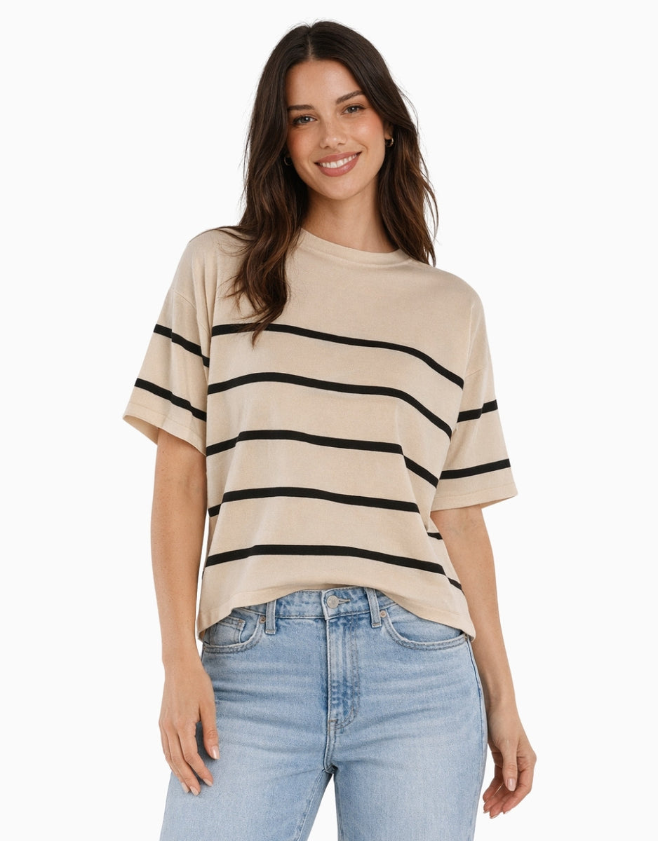 Buy Bailey Box Sweater - Cream/Licorice Betty Basics for Sale Online ...