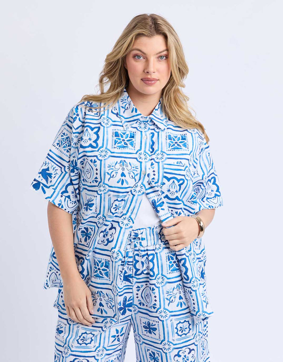 Buy Dolce Tile Shirt - Ocean Tile Print Elm for Sale Online Australia ...