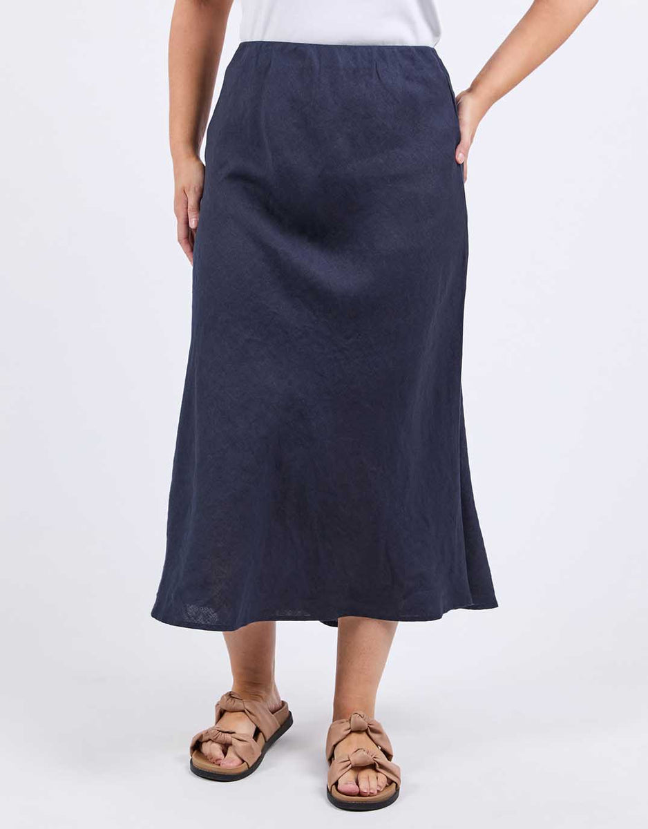 Buy Eleni Linen Skirt - Dark Sapphire Elm for Sale Online Australia ...