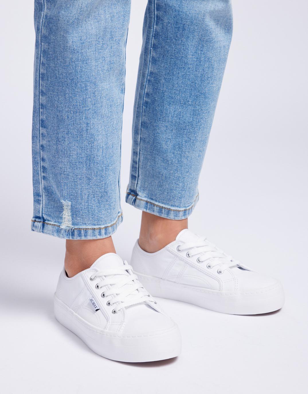 Buy Cass Leather Sneakers - White Human Shoes for Sale Online Australia ...