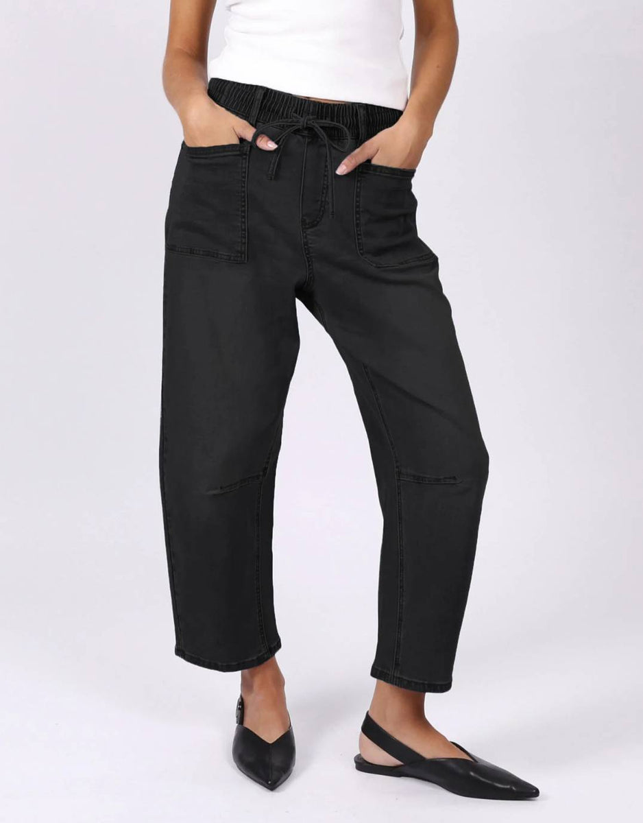 Buy Leo Barrel Jeans - Black Monaco for Sale Online Australia | White & Co.