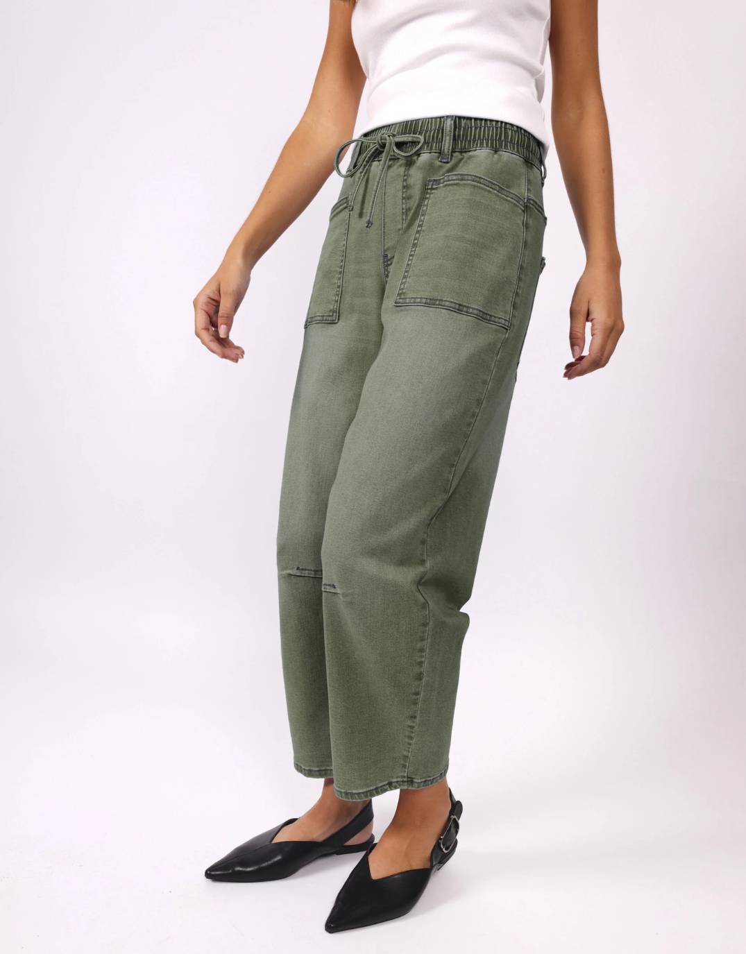 Buy Leo Barrel Jeans - Khaki Monaco for Sale Online Australia | White & Co.