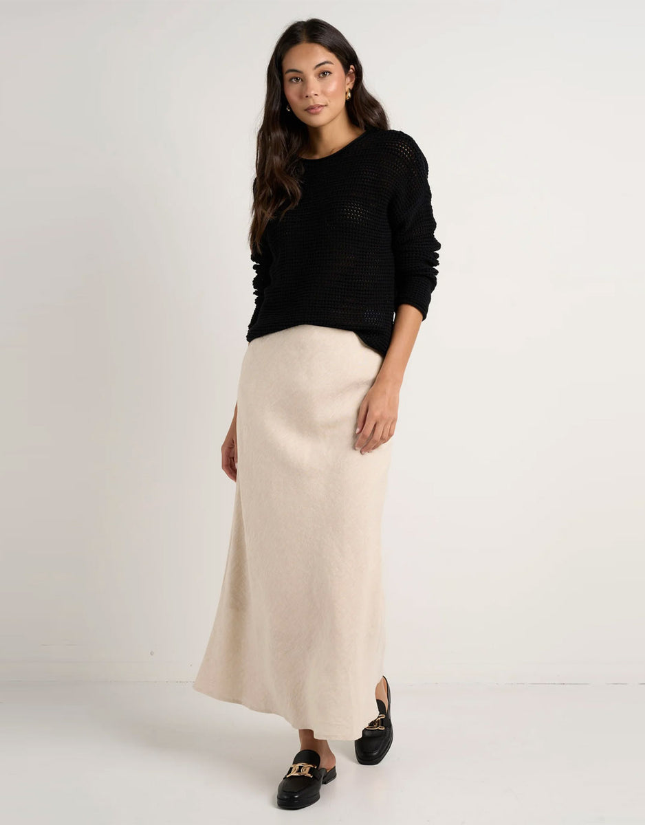 Buy Bliss Linen Bias Midi Skirt - Natural Re:Union The Label for Sale ...