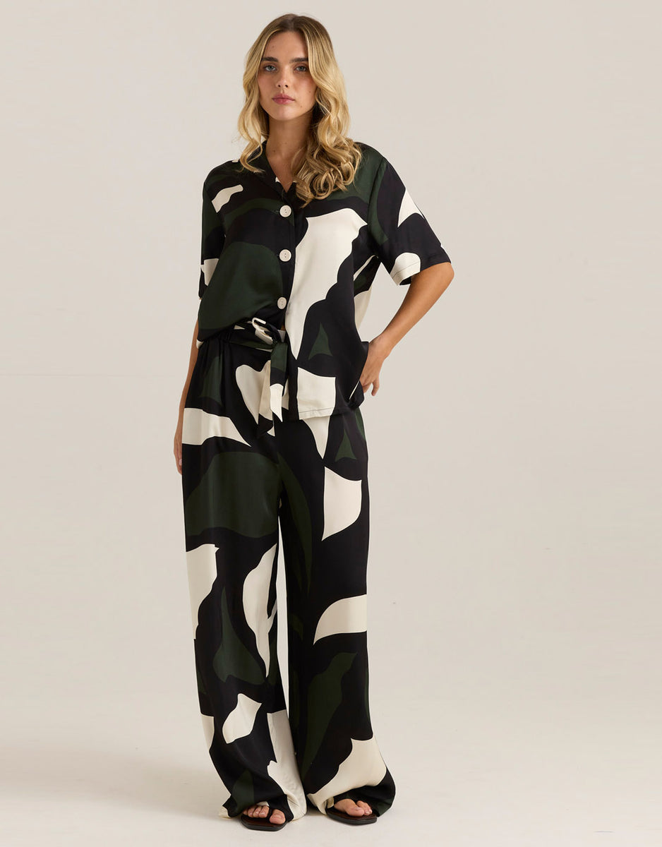Buy Tarni Satin Shirt - Iris Abstract Print Sass Clothing for Sale ...