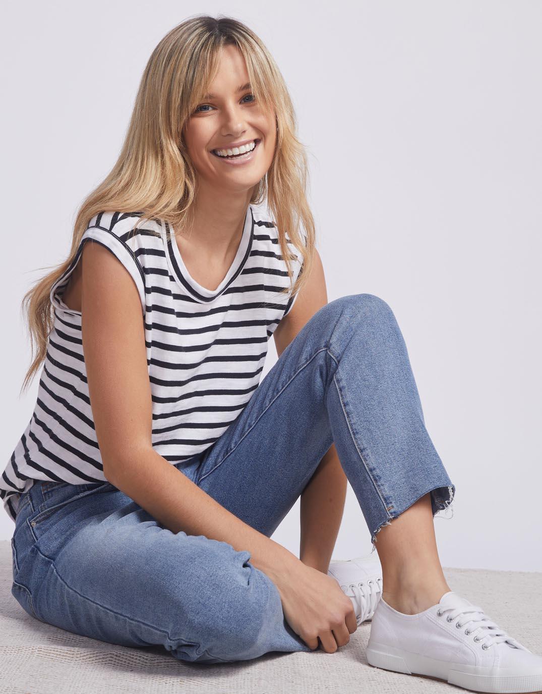 Buy Cali Tank Top - Black/White Stripe White & Co. for Sale Online ...