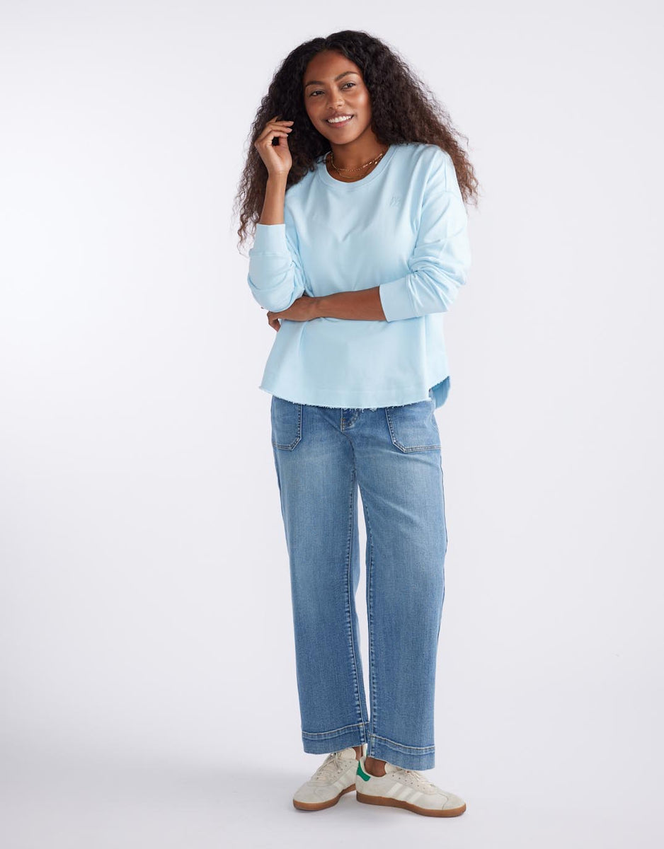 Staple Scoop Hem Sweat - Ice Blue White & Co. for Sale Online Australia ...
