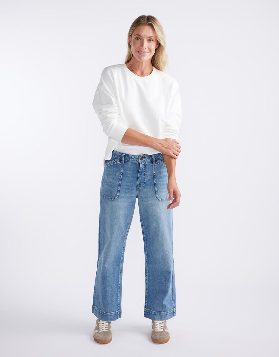 Staple Scoop Hem Sweat - White White & Co. for Sale Online Australia ...