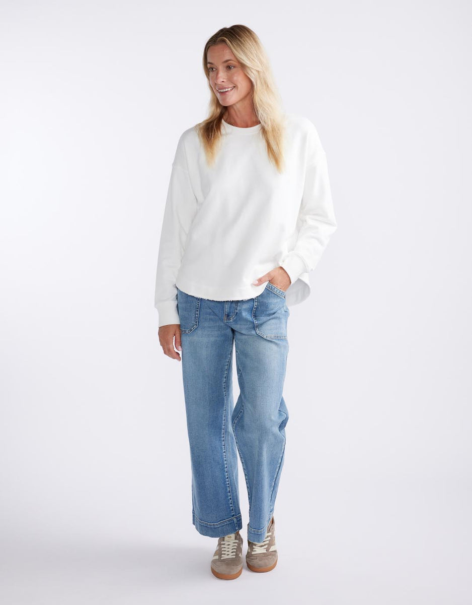 Staple Scoop Hem Sweat - White White & Co. for Sale Online Australia ...